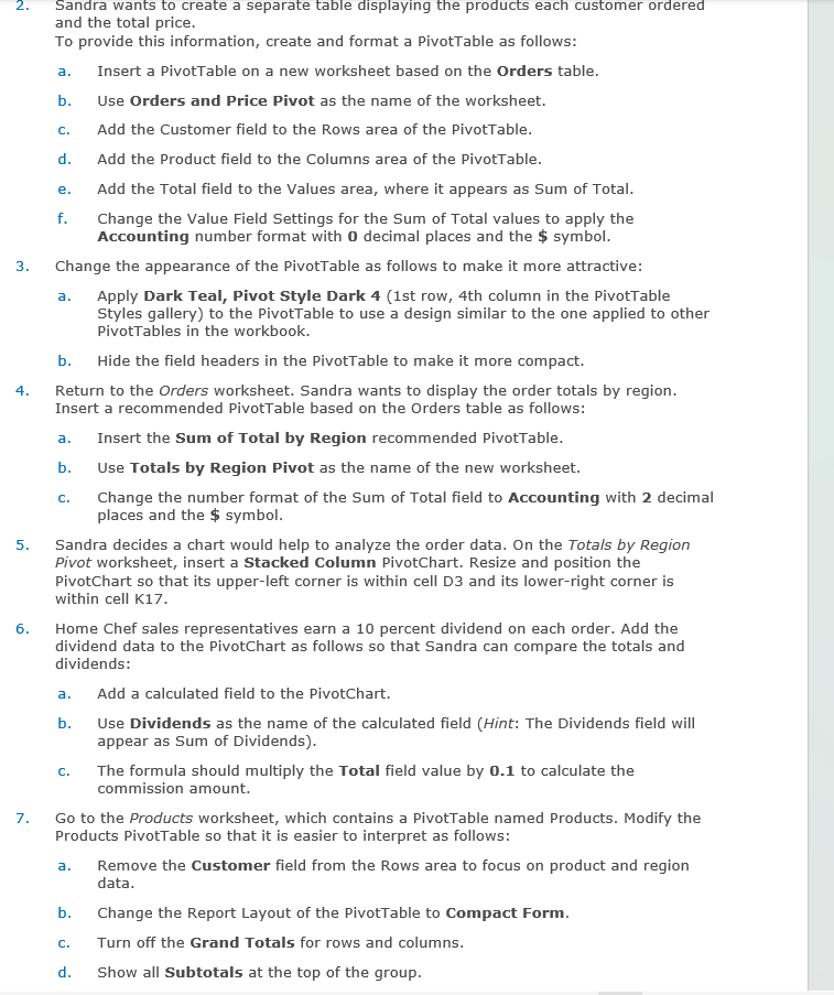 Solved 2. ﻿Sandra wants to create a separate table | Chegg.com