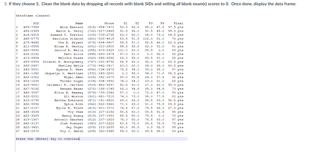 Instructions: 0. Create a function menu() to display | Chegg.com