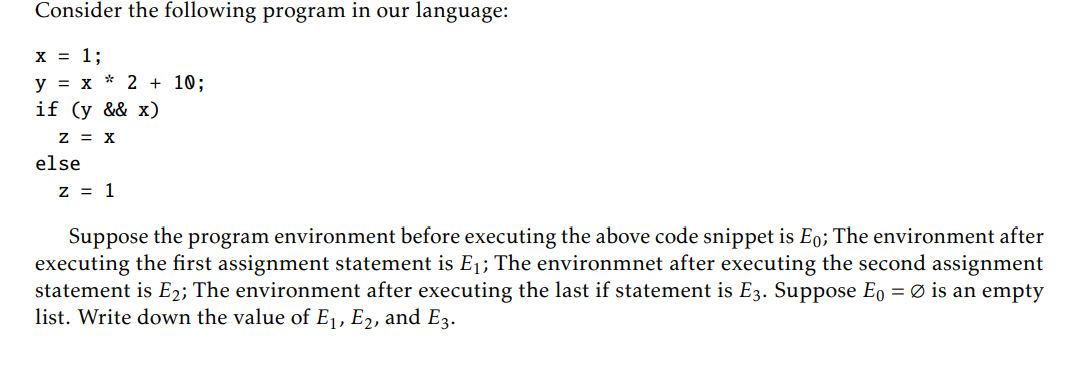 Solved Consider a simple imperitive programming language. | Chegg.com