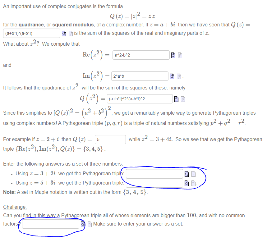 Solved An important use of complex conjugates is the formula | Chegg.com