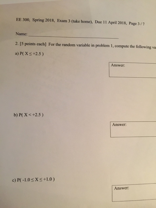 Solved 1. [20 points] Sketch the following probability | Chegg.com