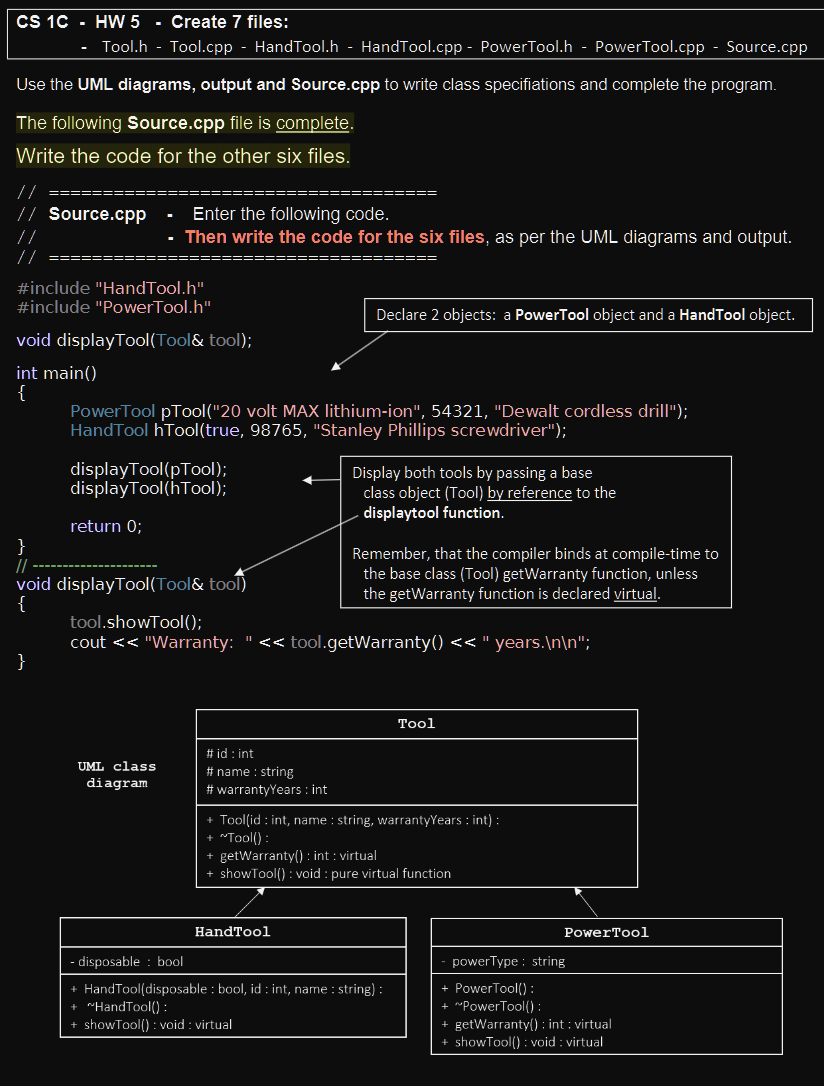 Solved Declare 2 objects: a PowerTool object and a HandTool | Chegg.com