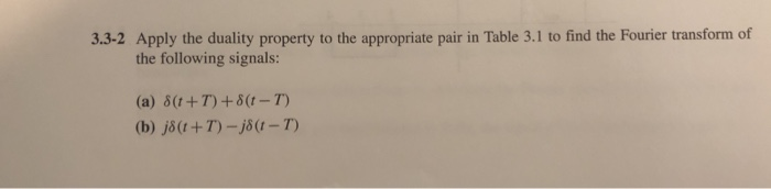 Solved 3.3-2 Apply the duality property to the appropriate | Chegg.com
