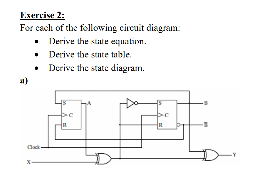 Exercise 2: For each of the following circuit | Chegg.com