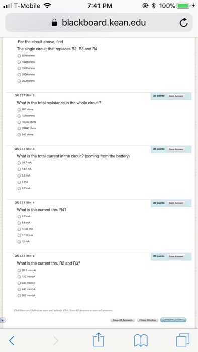 Solved 7:41 PM 슐 blackboard.kean.edu ·'11 T-Mobile 令 * 100%. | Chegg.com