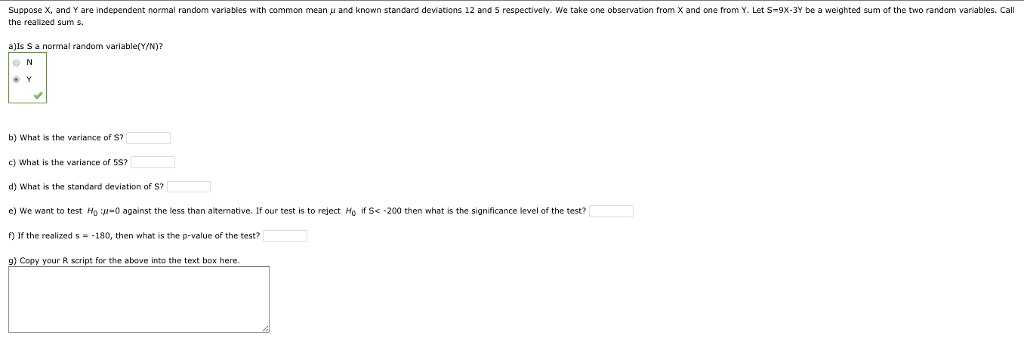 Solved suppose X and Y are independent normal random | Chegg.com