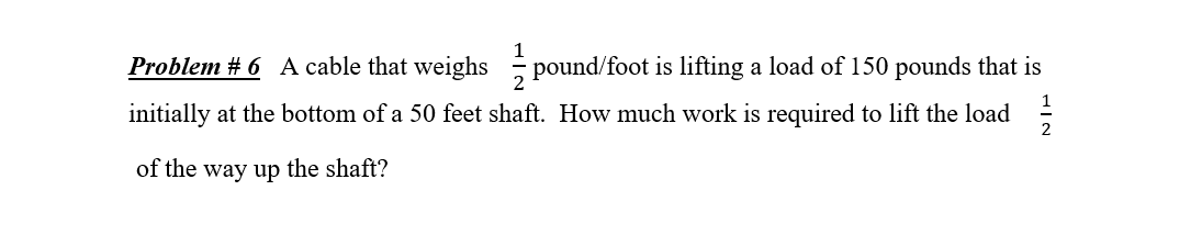 Solved Problem \# 6 A cable that weighs 21 pound/foot is | Chegg.com