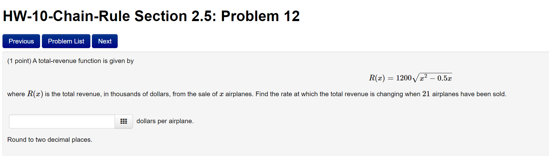 Solved HW-10-Chain-Rule Section 2.5: Problem 12 Previous | Chegg.com