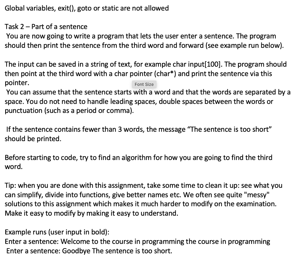 Solved Task 2 Part Of A Sentence You Are Now Going To