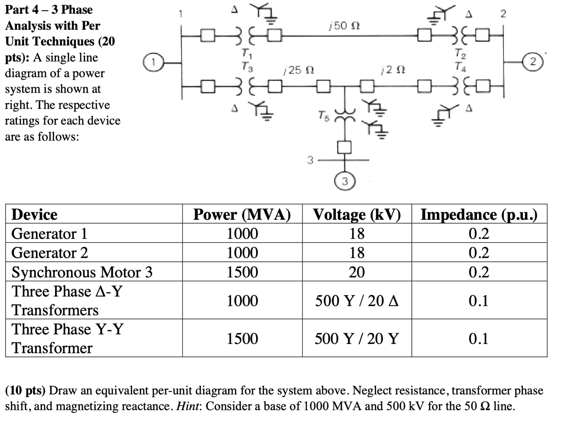 Solved Part 4-3 Phase Analysis with Per Unit Techniques (20 | Chegg.com