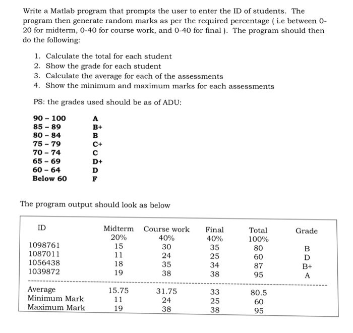 Write a Matlab program that prompts the user to enter | Chegg.com