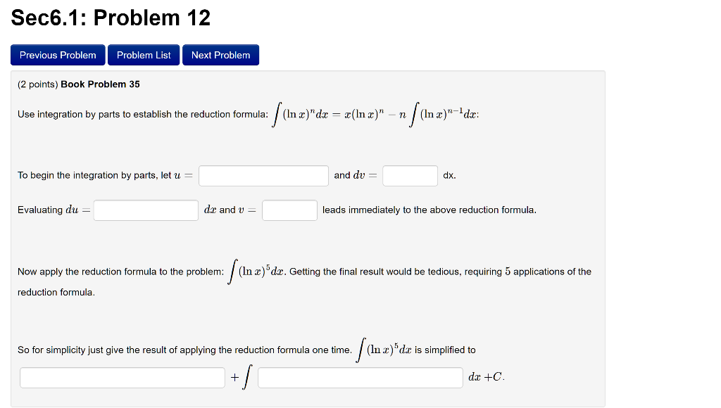 Solved Sec6.1: Problem 12 Previous Problem Problem List Next | Chegg.com
