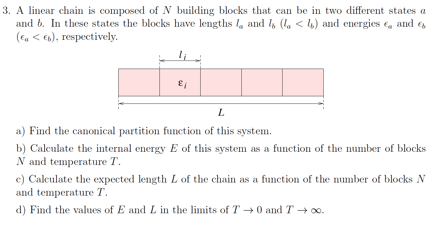 3. A linear chain is composed of N building blocks | Chegg.com