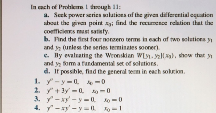 Solved In each of Problems 1 through 11: a. Seek power | Chegg.com