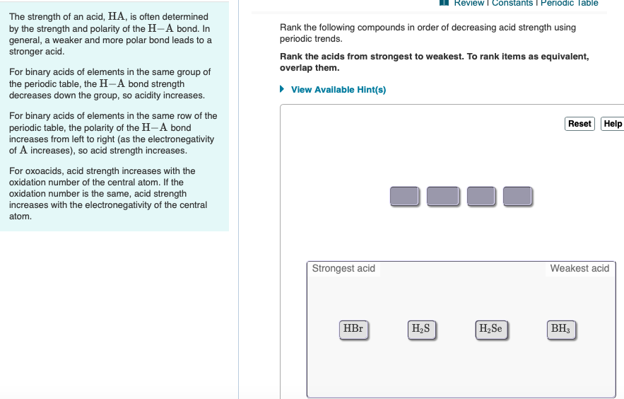 Solved Review I Constants 1 Periodic Table The strength of | Chegg.com