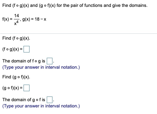 Solved Find (fog)(x) and (gof)(x) for the pair of functions | Chegg.com
