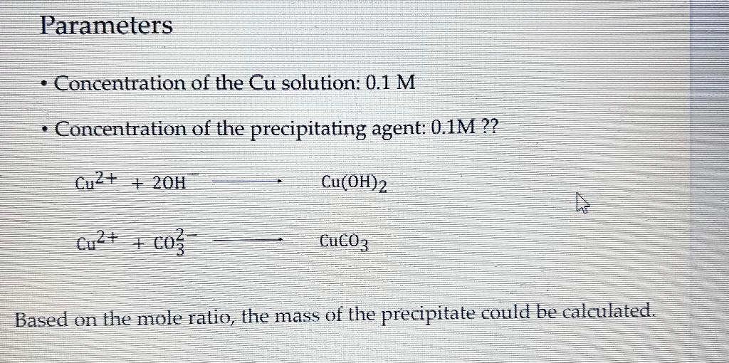 Solved - Concentration of the Cu solution: 0.1M - | Chegg.com