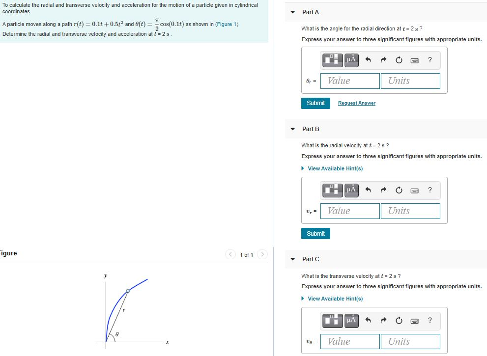 Solved To calculate the radial and transverse velocity and | Chegg.com