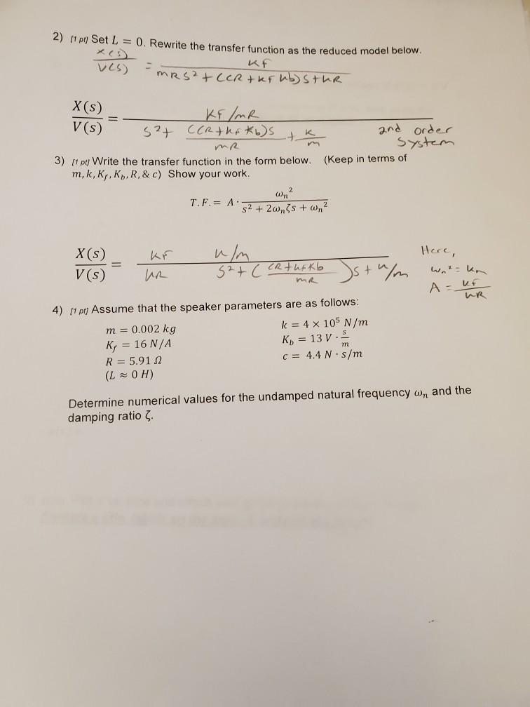 Solved MAE 3724 Systems Analysis Pre-Lab for Experiment 6 | Chegg.com