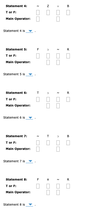 Statement 4: B T or F: Main Operator: Statement 4 is | Chegg.com