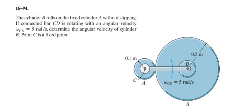 Solved The cylinder B rolls on the fixed cylinder A without | Chegg.com