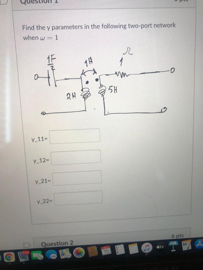 Solved Find the y parameters in the following two-port | Chegg.com