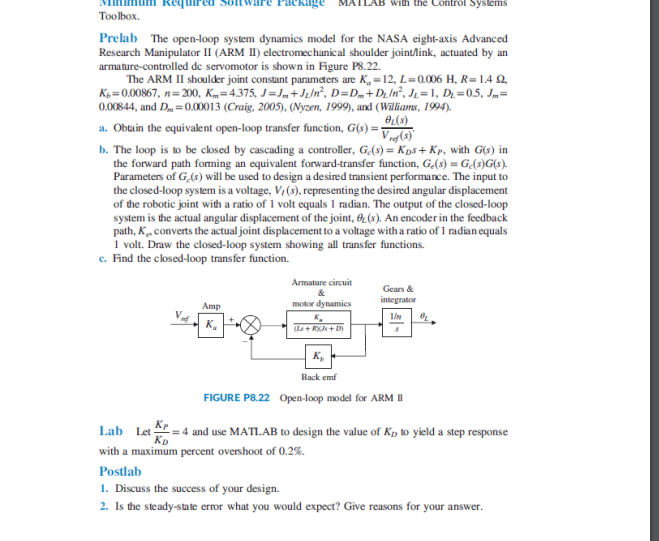 Solved Toolbox Prelab The Open Loop System Dynamics Model 0273