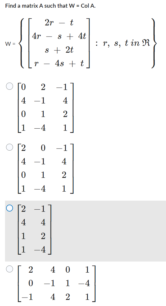 Solved Find a matrix \\( \\mathrm{A} \\) such that \\( | Chegg.com
