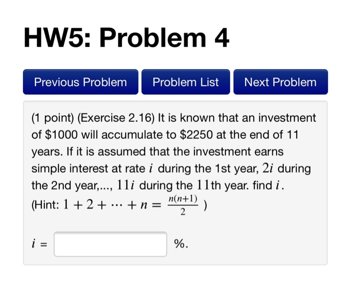 Solved HW5: Problem 4 Previous Problem Problem List Next | Chegg.com
