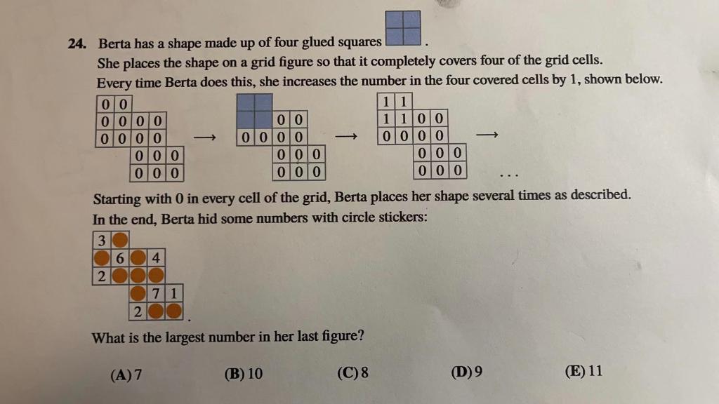 Berta has a shape made up of four glued squares She | Chegg.com