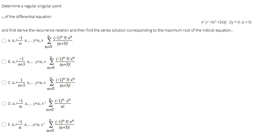 Solved Determine a regular singular point x0 of the | Chegg.com