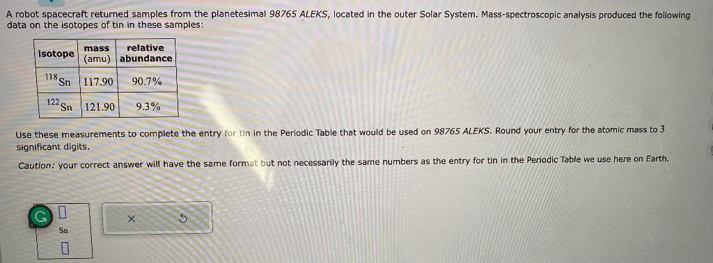 Solved A robot spacecraft returned samples from the | Chegg.com