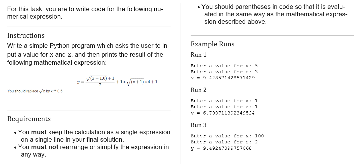 Solved For this task, you are to write code for the | Chegg.com