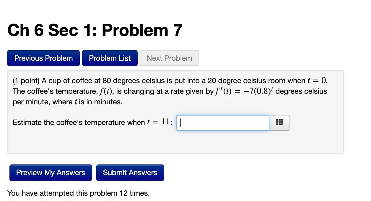 Solved Ch 6 Sec 1: Problem 7 Previous Problem Problem List | Chegg.com