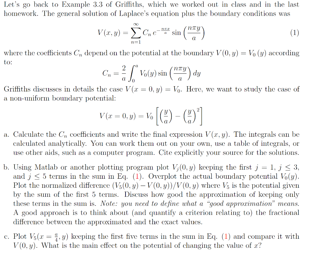 Solved Let's go back to Example 3.3 of Griffiths, which we | Chegg.com