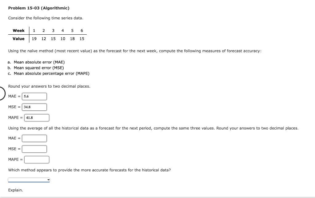 Solved Problem 15-03 (Algorithmic) Consider the following | Chegg.com