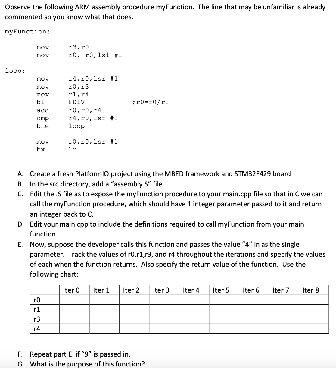 Solved Observe the following ARM assembly procedure | Chegg.com