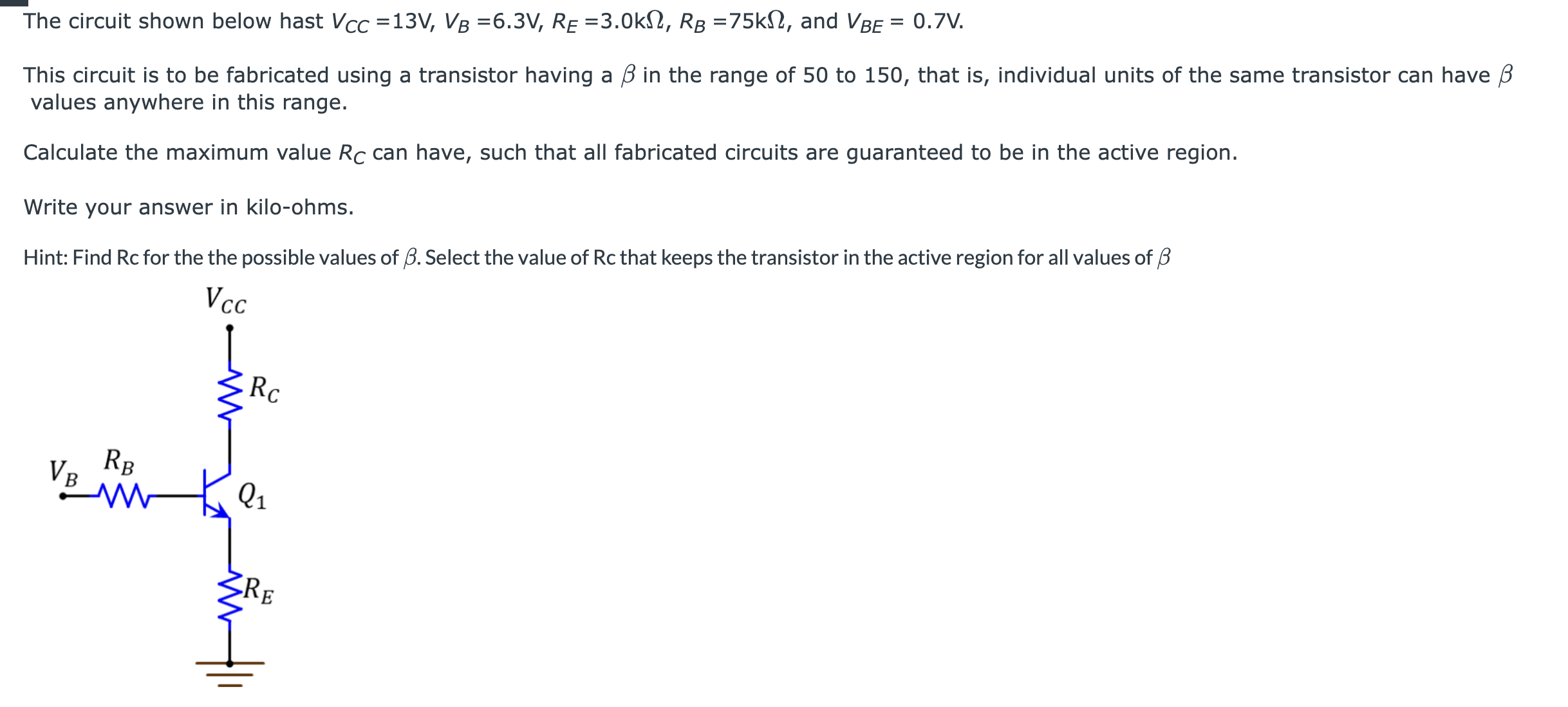 Solved The circuit shown below hast | Chegg.com