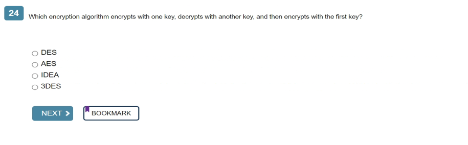 Solved Which encryption algorithm encrypts with one | Chegg.com