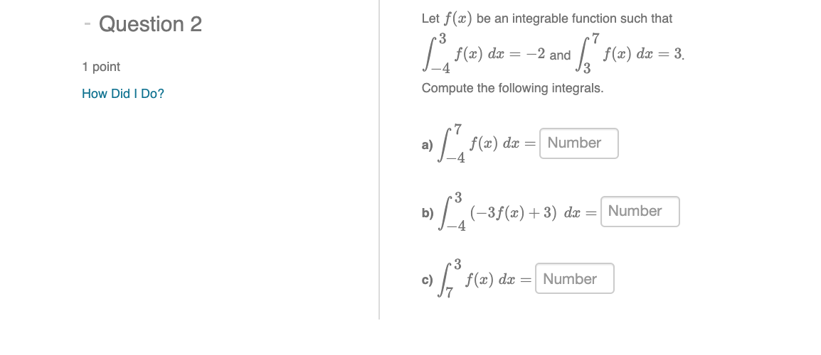 Solved - Question 2 Let f(x) be an integrable function such | Chegg.com
