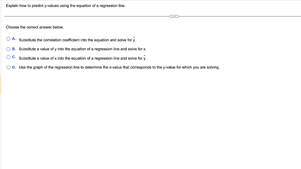 Solved Explain how to predict y-values using the equation of | Chegg.com