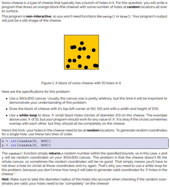 Solved Swiss cheese is a type of cheese that typically has a | Chegg.com