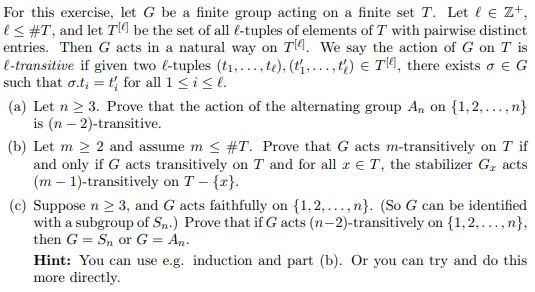Solved For this exercise, let G be a finite group acting on | Chegg.com