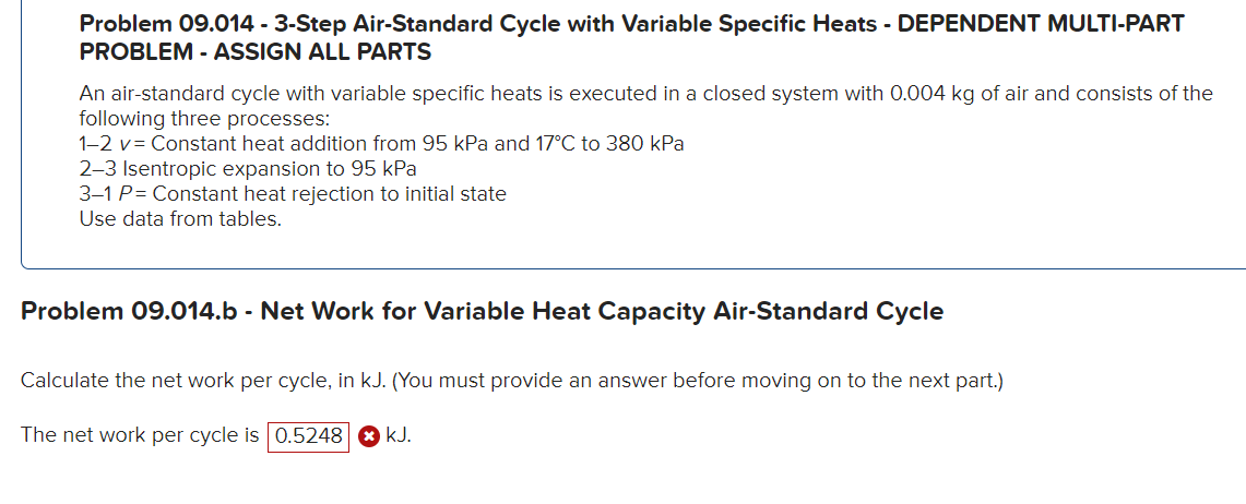 Solved Problem 09.014 - 3-Step Air-Standard Cycle with | Chegg.com