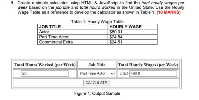 Solved 9. Create a simple calculator using HTML & JavaScript | Chegg.com