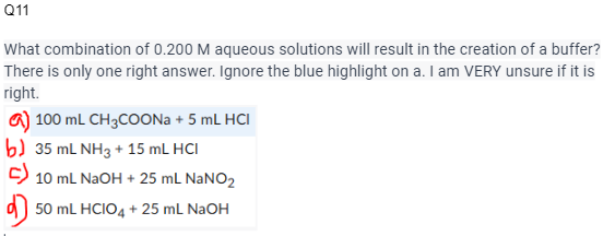 Solved What combination of 0.200M aqueous solutions will | Chegg.com