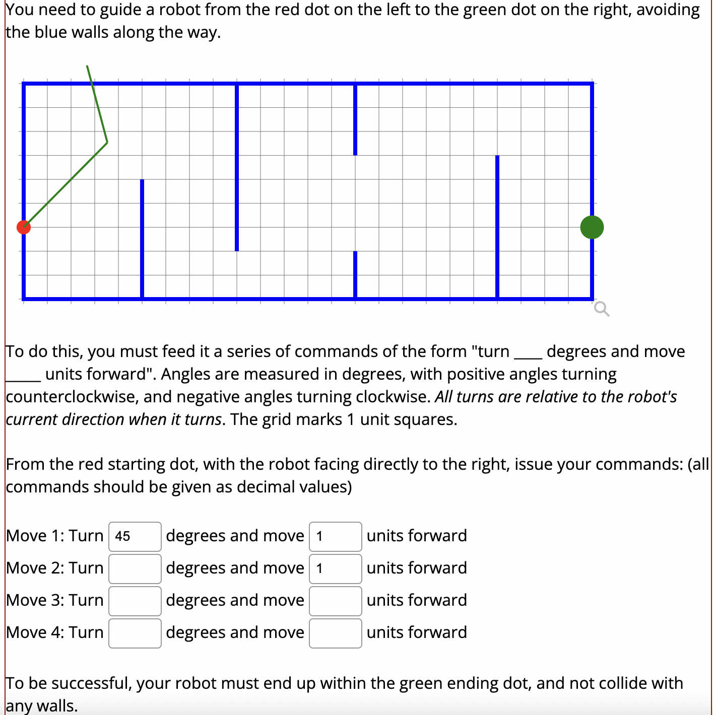Solved You need to guide a robot from the red dot on the | Chegg.com