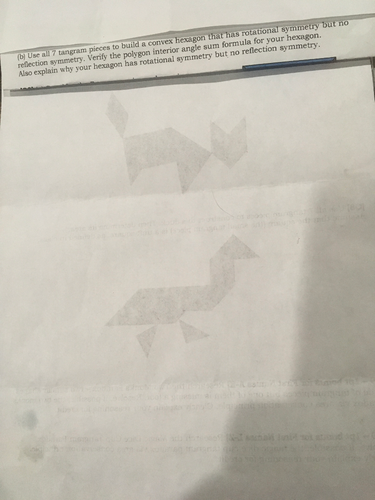Solved (b) Use all 7 tangram pieces to build a convex | Chegg.com