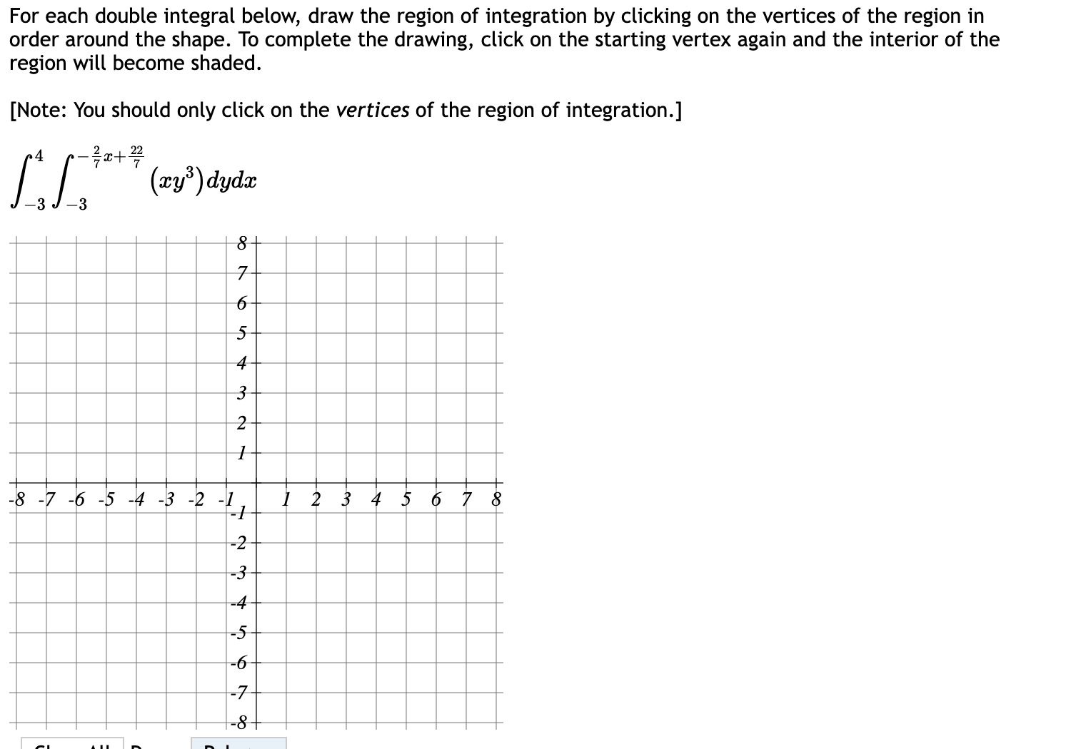 Solved For each double integral below, draw the region of | Chegg.com