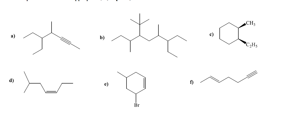 Solved CHZ C2H5 ghter • Y d) f) Br | Chegg.com